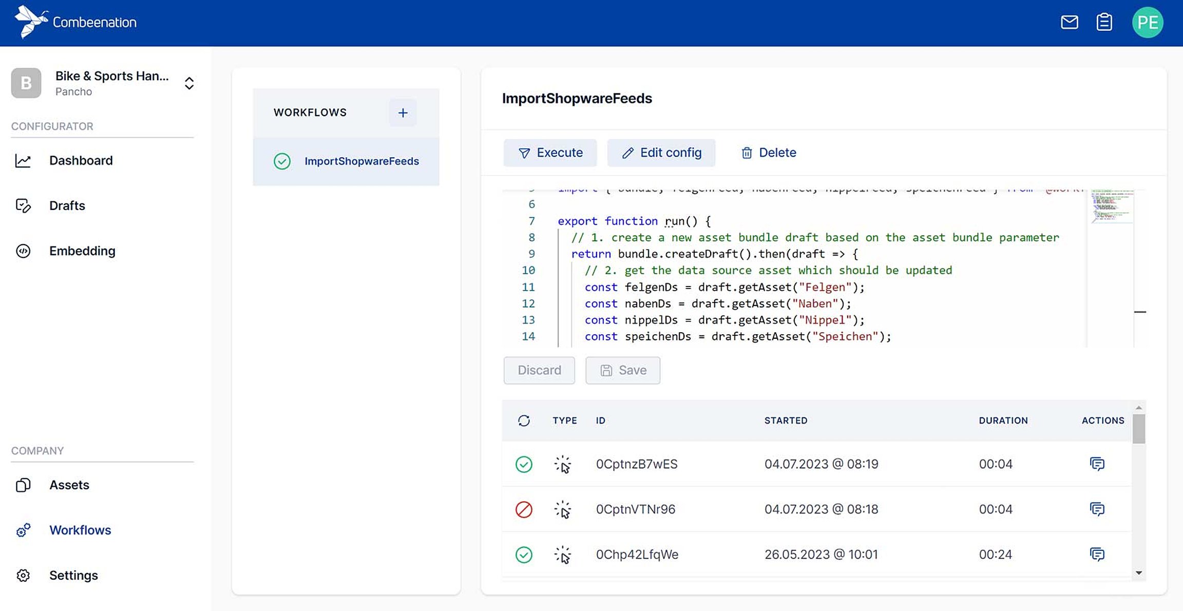 How to use your existing product data within Combeenation